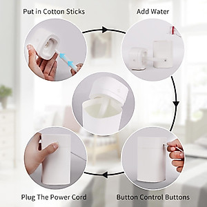 mini humidifier for bedroom Colorful Cool Mist Humidifier 350ML Personal Desktop Humidifiers with Night Light Jelison Auto Shut-Off, 2 Mist Modes,Super Quiet, for Home,Office, Yoga,White