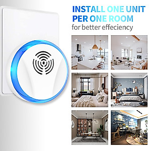 Lickoon 6 Packs Ultrasonic Pest Control Repeller, Electronic Pest Repellent Plug in Indoor for Insect Roaches Spider Ant Bug Rat Rodent Mouse Repellent for House Kitchen Garage Warehouse