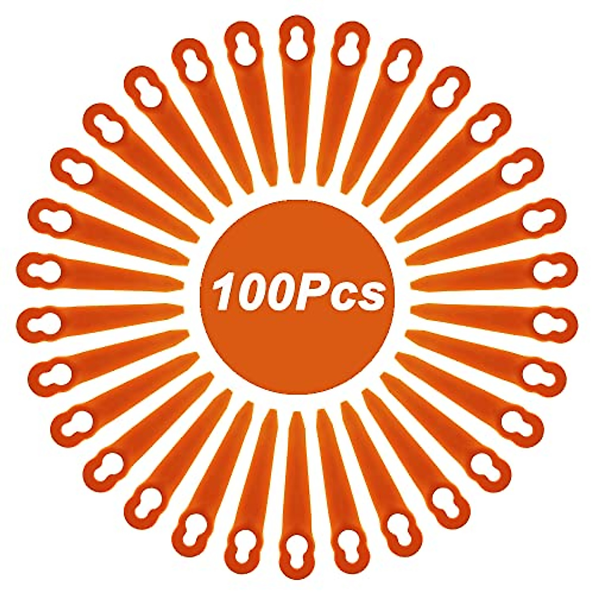 FourShow 100Pcs Plastic Replacement Blades Compatible with STIHL Polycut 2-2 Polycut 3-2 Grass Trimmer FSA 45 FSA 57 FSE 52,Sun Joe 24V-GT10, Redback Swift 40V