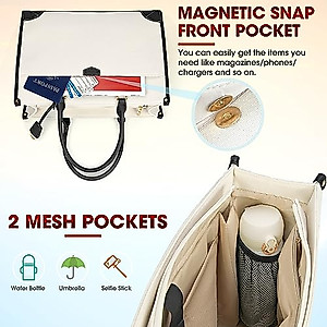 NUBILY Laptop Bag for Women 15.6 inch Lightweight Canvas Tote Waterproof Work Shoulder Bags Large Capacity Computer Professional Office Business Briefcase Casual Handbag Travel College, Black