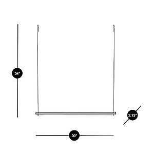 Smart Design Closet Doubler w/Hook Arms - Steel Metal - Suits, Pants, Clothing Storage - Home Organization (30 x 34 Inch) [Chrome]