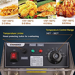 Deep Fryer with Removable Basket and Lid, 1500W 6.34QT Electric Fryers, Stainless Steel Countertop Oil Fryer for Home Kitchen Restaurant, Ideal for French Fries, Fish, Chicken, Wings