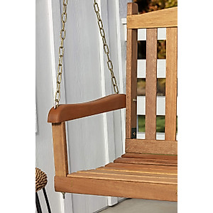 Woodlawn&Home 4’ Hardwood Swing with Chains in Honey Finish 800032