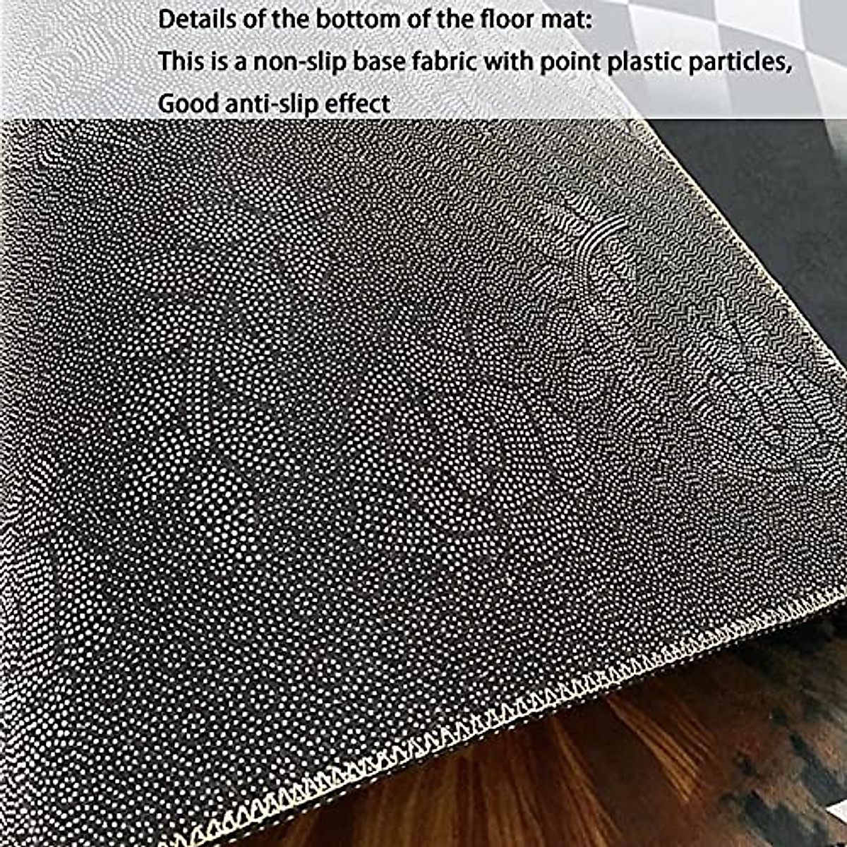 CHENJIEUS Halloween Area Rug,Black White Plaid Round Rugs 3D Visual Optical Floor Mat,Funny Clown Optical Illusion Rug for Living Dinning Room Bedroom Kitchen, 60 x 90 cm (MEI-DITANG-GUO-01)