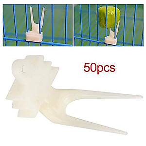 50Pcs Birds Fruit Fork Plastic Birds Food Holder Feeder Device Pin Clip Feeding On Cage for Budgie Canary Small Animals (Bird Fruit Fork)