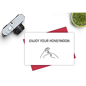 Kirynurd Funny Wedding Card, Hilarious Letterpress Card, Finger Gesture, Dirty Honeymoon Card