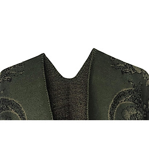 Urban CoCo Women's Color Block Shawl Wrap Open Front Poncho Cape (Series 29-Dark Green)