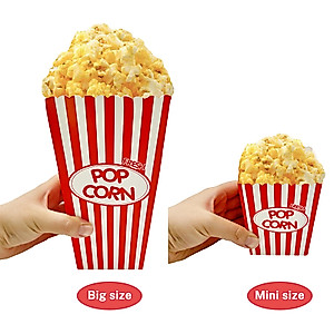 SNAIL GARDEN 30 Pcs Popcorn Boxes, 20Pcs 46oz&10Pcs 16oz Movie Night Snack Bucket, Red/White Food Container,Disposable Paper Box,Durable Cardboard Boxes For Family Party Picnic Festivals Decoration