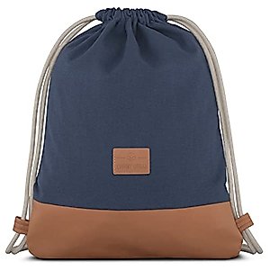 Drawstring Bag Cotton Blue JOHNNY URBAN Canvas Gymsack Sackpack Sack Men & Women