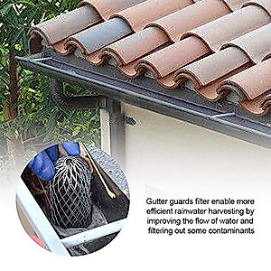 MNTT Gutter Guard,Flexible Aluminum Colanders Leaf Drains Debris Strainer Guard Filters Roof Gutter Drain Net Cover(1pc)
