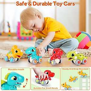 Toys for 1 Year Old Boys Gift Dinosaur Toy Cars for 1 2 3 Year Old Friction Powered Car Toddler Toys Age 1-2 Baby Toys 12-18 Months 1st Birthday Gift for Toddler Toys 1-3 Push and Go Car Baby Boy Toys