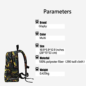 Glaphy Monster Truck Cars Retro Kids Toddler Backpack for Boys Girls, Children Bag Preschool Bookbag with Chest Strap for Daycare Kindergarten Travel