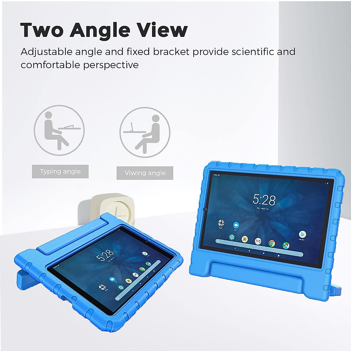 SIMPLEWAY Kids Case for Onn 8 inch 2020/2019 (Model: 100011885 / ONA19TB002), Shockproof Durable Light-Weight Kids Friendly Case with Convertible Handle for Walmart Onn 8 inch Tablet