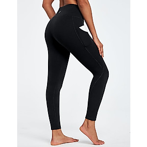 Ewedoos Leggings with Pockets for Women Yoga Pants Women High Waisted Leggings for Women Tummy Control Athletic Leggings Black