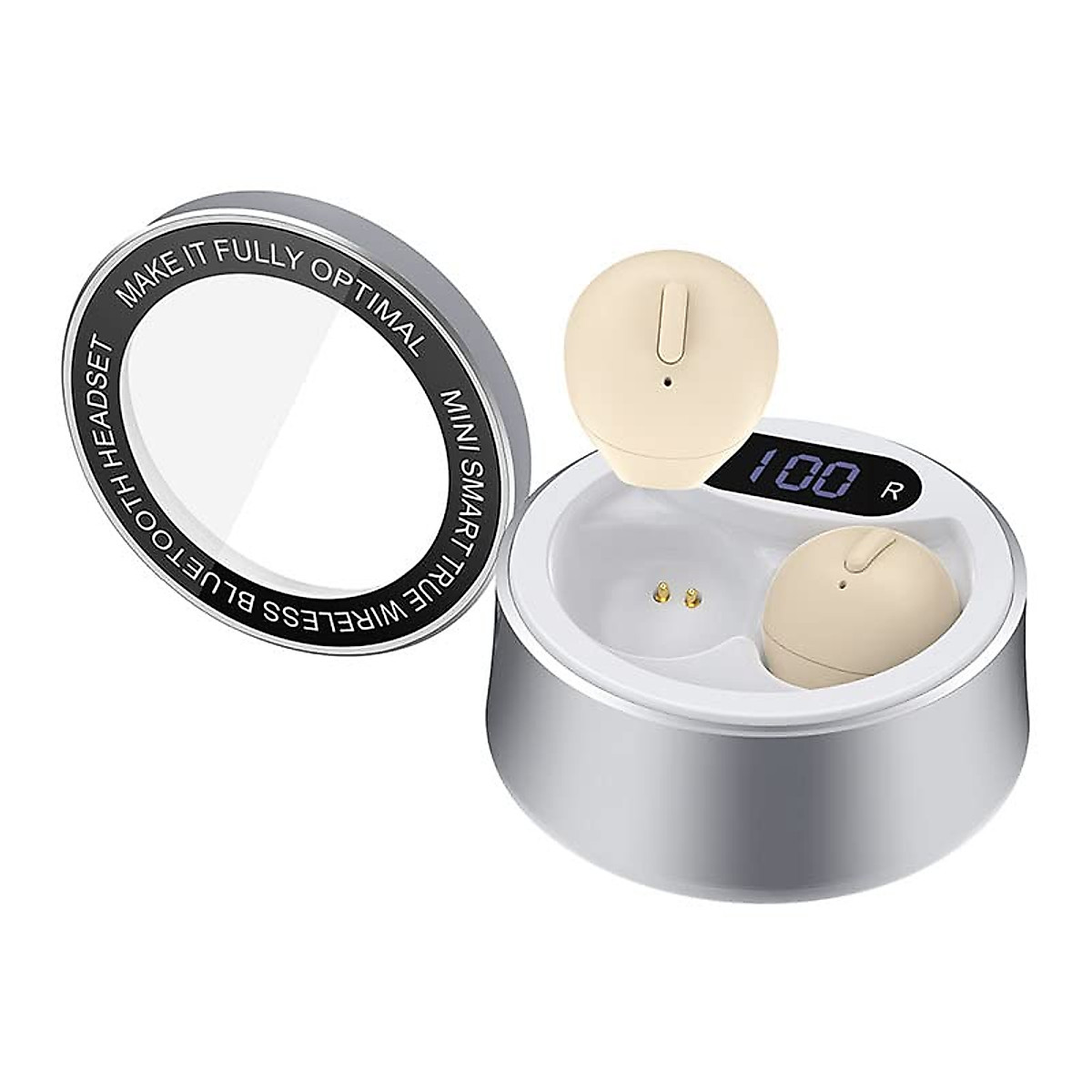 Loluka Invisible Earbuds Mini Hidden Wireless Tiny Earbuds for Small Ears Bluetooth 5.0 Smallest for Music Nude