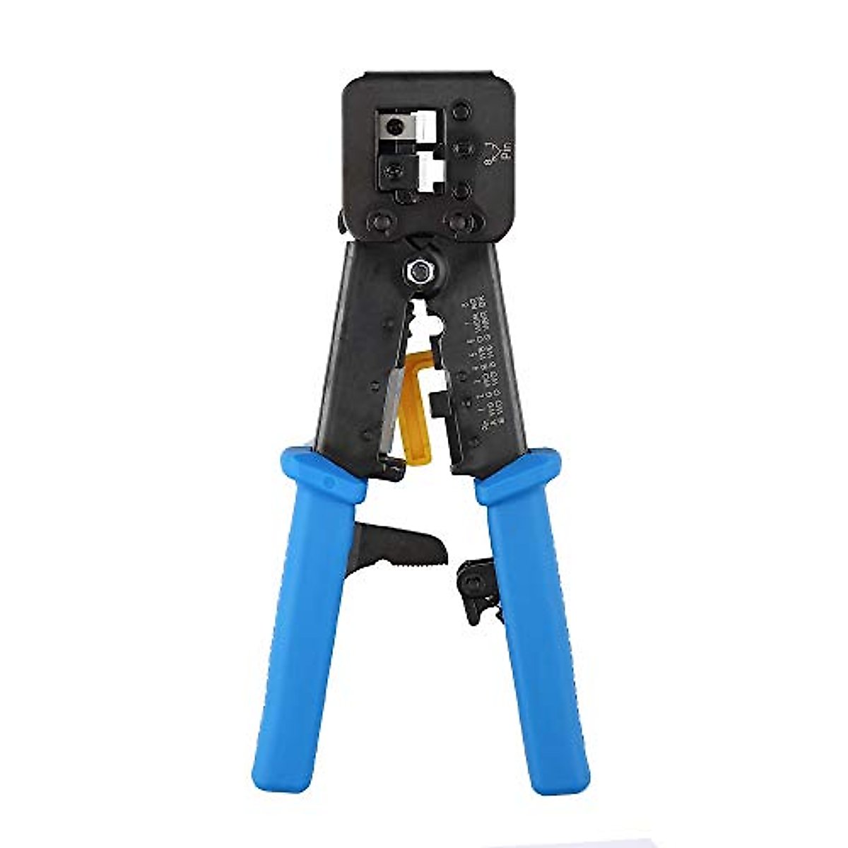 Solsop RJ45 Crimp Tool Pass Through Cat5 Cat5e Cat6 Crimping Tool for RJ45/RJ12 Regular and End-Pass-Through connectors