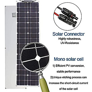 LOPMQRV 800 Watt Solar Panel Kit, with 2pcs Charge Controller(40A) 4pcs 200 Flexible Monocrystalline for 12-48V Battery Charging Car Camper RV Yacht Boat
