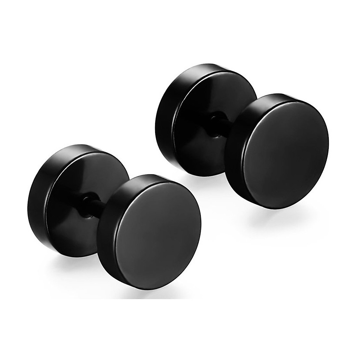 Xusamss Punk Body Piercing Titanium Steel Round Barbell Stud Earrings