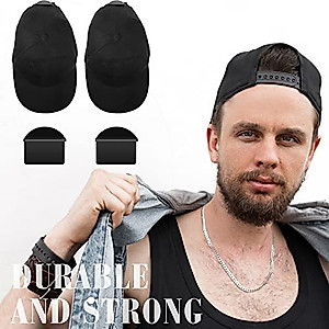 12 Pieces Adhesive Hat Rack for Wall, Acrylic Baseball Hat Holder Organizer No Drilling Hat Holder Stick on Hat Hook Hat Display Shelf for Home, Office, Black