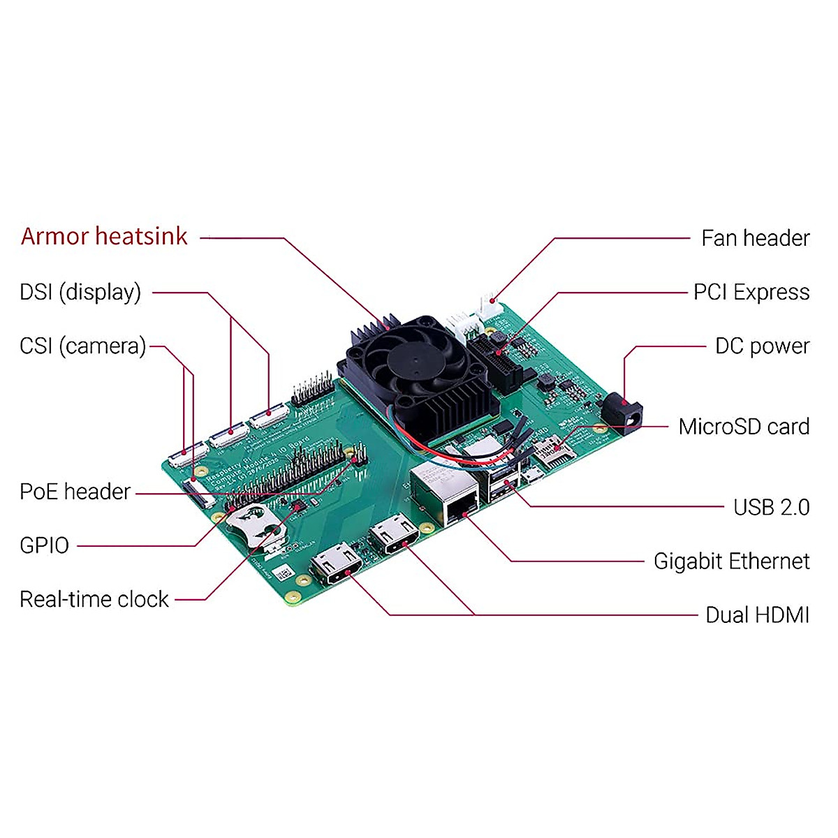 GeeekPi Aluminum Alloy Heatsink with PWM Fan for Raspberry Pi Compute Module 4, Passive Cooling Radiator with Speed Control Fan for Raspberry Pi CM4 Motherboard
