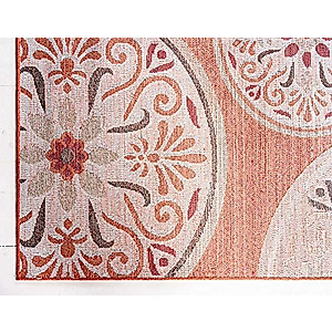 Unique Loom Outdoor Modern Collection Area Rug (4' 1" x 6' 1" Rectangle, Terracotta/ Burgundy)