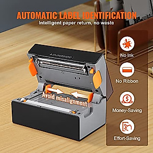 VEVOR HD(300DPI) Thermal Label Printer, Shipping Label Printer w/Auto Label Recognition, Support Windows/MacOS/Linux/Chromebook, Compatible w/Amazon, Ebay, Shopify, USPS, Etsy, UPS, etc.