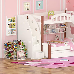 Aougiley Stuffed Animal Storage Box, Square Metal Organizer Holder with Adjustable Cord for Kids, L23.6 * W23.6 * H23.6 inches