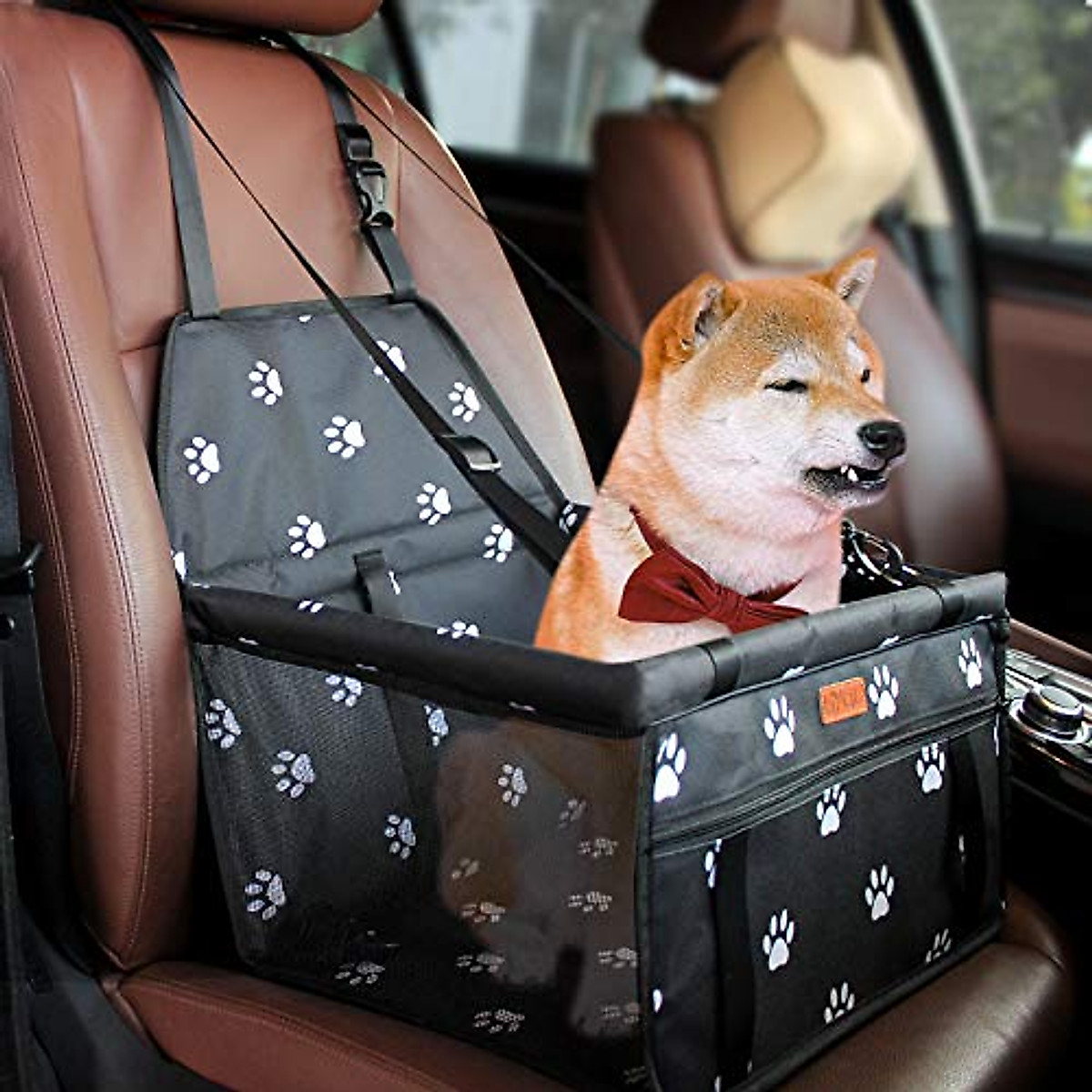 BYGD Pet Dog Booster Seat, with Upgrade Support Rod, Breathable and Foldable Pet Car Basket, Pet Dog Car Portable Seat, Suitable for Small and Medium Pets