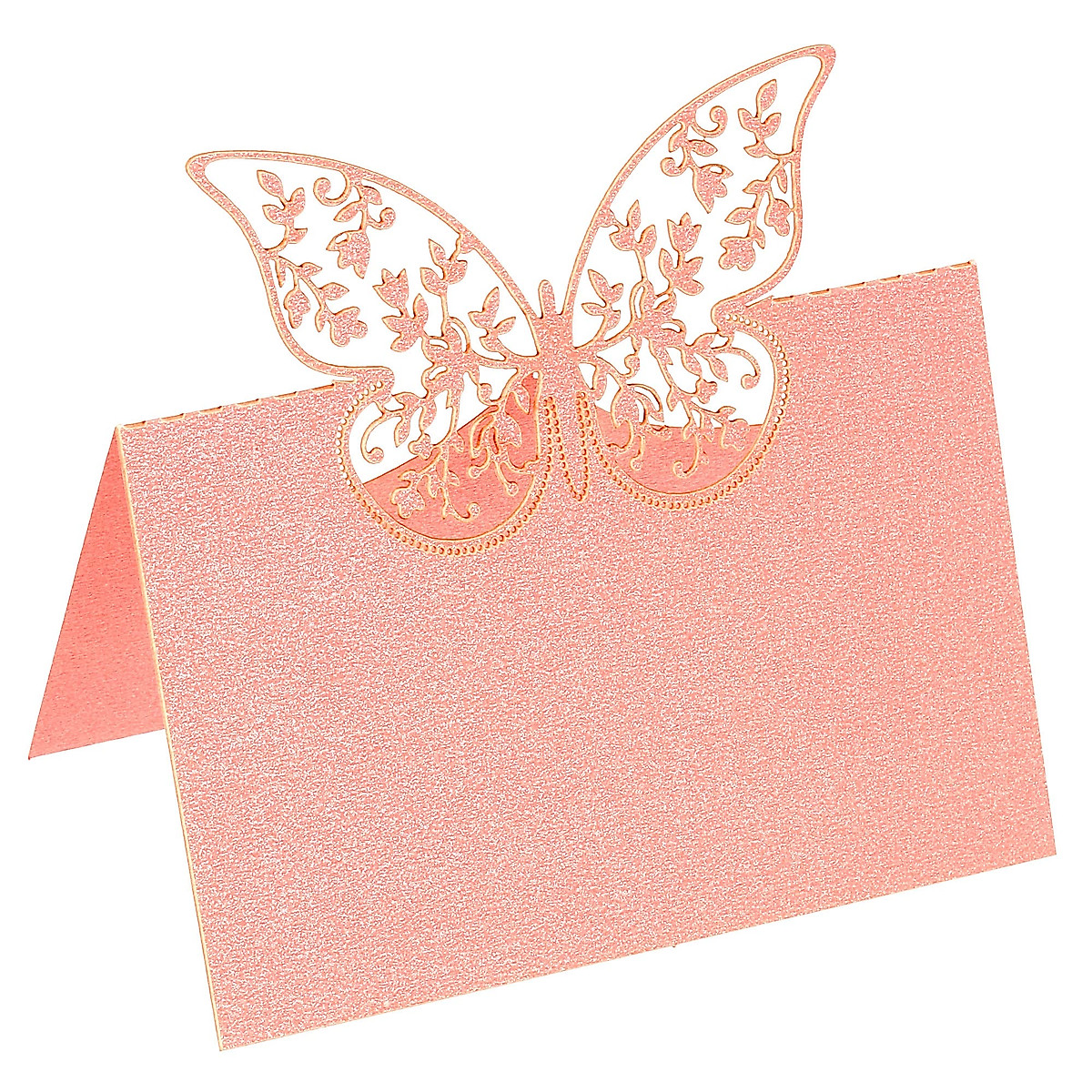 PATIKIL Table Name Place Cards, 25Pcs Favor Decor Hollow Butterfly Cut Design Blank Card for Wedding Party Seating Place Cards, Light Pink