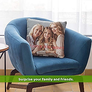 Custom Love, Couple Photo Pillow w Any Picture | 16x16 - Optional Pillow Insert | Personalized Pillow Cover with Your Loved Ones - Custom Gifts w Any Picture, Couple Gifts