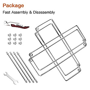 Yimerlen Tabletop Wine Rack, Geometric Countertop Wine Holder, Metal, Capacity - 6 Bottle (Silver)