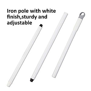 BOOMJOY Floor Scrub Brush with Long Handle -50" Stiff Brush, 2 in 1 Scrape and Brush,Tub and Tile Brush for Cleaning Bathroom, Patio, Kitchen, Wall and Deck