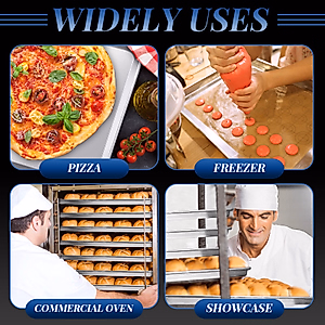 Tessco 12 Pcs 24" x 16" Commercial Grade Aluminum Cookie Sheet Baking Tray Pan for Baking Non Toxic Sheet Tray Oven Tray Sheet Pan for Bakeware Roasting Cooking Oven Safe, Easy to Clean