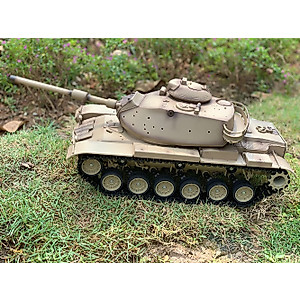 Ssccgym Remote Control Heavy Tank M60A1 RC Armored Vehicle Main Battle Large 1/16 Scale Full-Function Simulation Smoke Shooting Effect Collection Professional 60cm