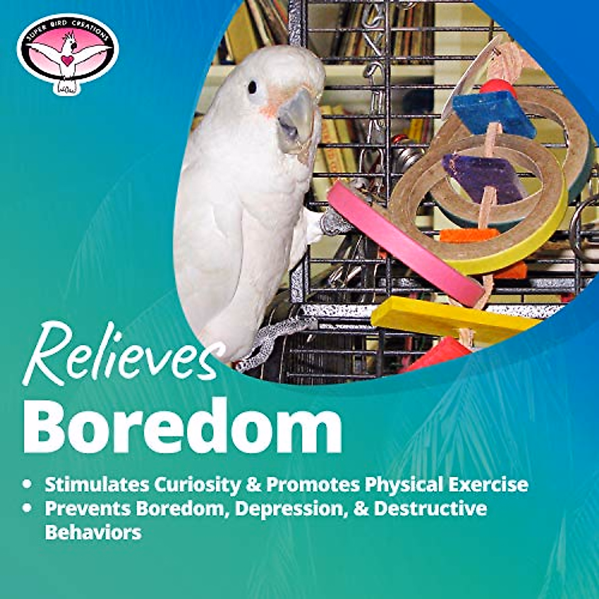 Super Bird Creations SB625 Olympic Rings Bird Toy, Large Bird Size, 15” x 4” x 4”