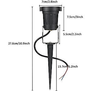 Youngine 12V Outdoor LED Lawn Light Lamps Landscape Spotlight 5W COB Garden Patio Wall Yard Path Decorative Lighting with Spiked Stand, Pack of 2 (Cool White),NO Plug