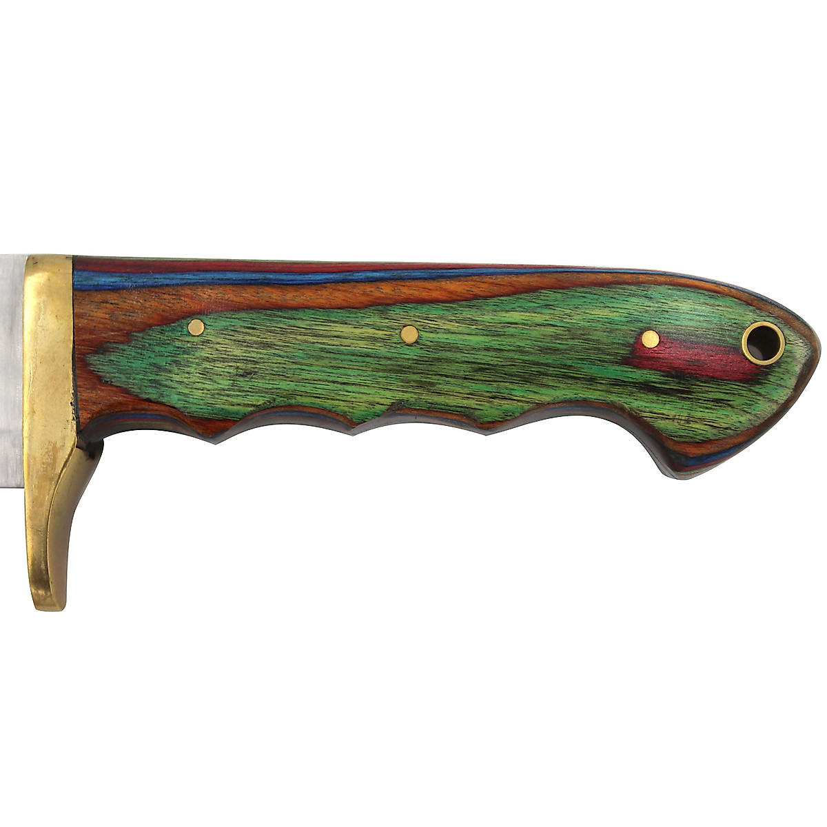 Wild Turkey Handmade Collection 17.25" Fixed Blade Hunting Knife w/Leather Sheath (COLORED WOOD)