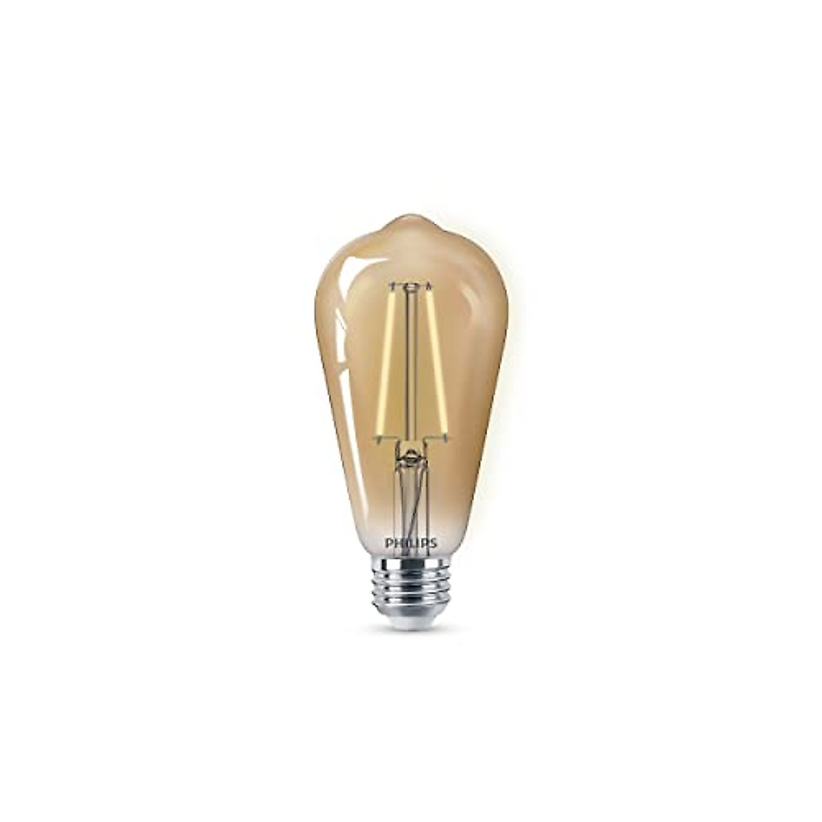 Philips LED Vintage Flicker-Free Amber Spiral ST19, Dimmable, Eye Comfort Technology, 300 Lumen, Amber (2000), 4.4W=40W, Title 20 Certified, E26 Base, 4PK (573963)