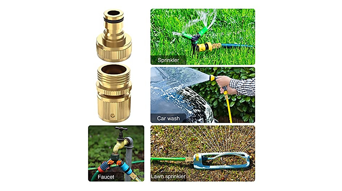 Twinkle Star 3/4" Brass Garden Hose Quick Connect Set