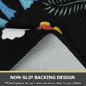 Capslpad Black Dinosaur Kids Play Rugs for Boys Bedroom Cute Cartoon Dinosaur Decor Kids Area Rug Non-Slip Washable Dinosaur Carpet Rugs for Kids Room,Playroom,Boys Bedroom,5'×6.6'