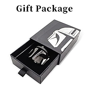 BestEvMod Mando Style Universal Car Engine Start Stop Button Cover Anti-Scratch Push Start Button Protective Cover 3D Cool Car Interior Accessories(Chrome Black)