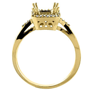 10K Yellow Gold Diamond Natural Pink Topaz Ring Emerald-cut 9x7mm, size 6