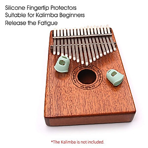 Joyshopping 2pcs Kalimba Silicone Finger Fingertip Protectors for Kalimba Beginners Starters Green Large