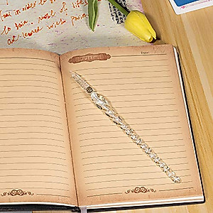molshine Handmade Glass Dip Pen Crystal Calligraphy Pen Signature Dipped Pen for Artist Women Men Teens,Writing Drawing Decoration Gifts (silvery)
