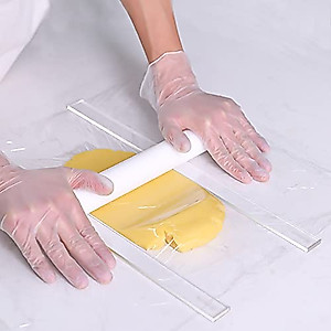 2pcs Rolling Pin Guide Sticks Set Dough Rolling Strips for Measuring Dough, Measuring Dough Balance Thickness Ruler for Baking Christmas Fondant Cookies (3mm)