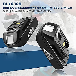 2-Pack 3.0Ah 18 Volt BL1830B Battery Replacement for Makita 18V Battery Lithium ion BL1815 BL1815N BL1820 BL1820B BL1830 BL1840 BL1840B BL1850 BL1840B BL1860 BL1840B with LED Indicator