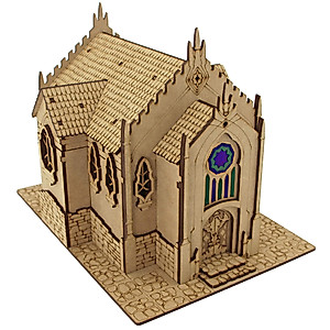 Temple Church D&D Wooden Laser Cut Buildings Fantasy Terrain 25mm 32mm 28mm Miniatures for Dungeons and Dragons, Pathfinder & Other Tabletop RPG
