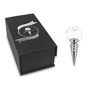 Crystal Wine Stoppers, YINUO Wedding Gift Diamond Wine Saver Wine Bottle Stopper with Gift Box - Crystal Clear
