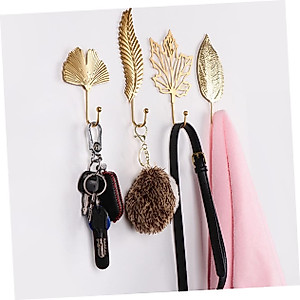 CAXUSD 7pcs Metal Wall Hooks Country Decor Iron Key Hook Rustic Decor Gold Leaf Wall Art Metal Signs Retro Decor Hat Hooks Country Hats Household Coat Hook Multifunction Robe Wrought Iron