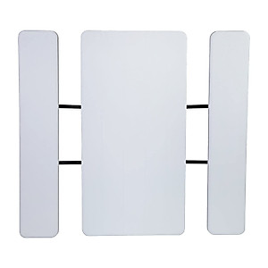 Flash Furniture Insta-Fold Picnic Table - White Wood Grain Folding Picnic Table Bench Set for Adults - 4.5 Foot Folding Table